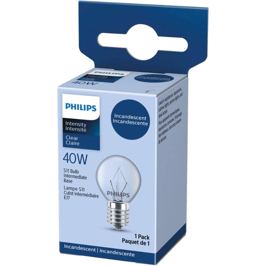 PHILIPS 40W S11 Intermediate Base Clear High Intensity Light Bulb ...