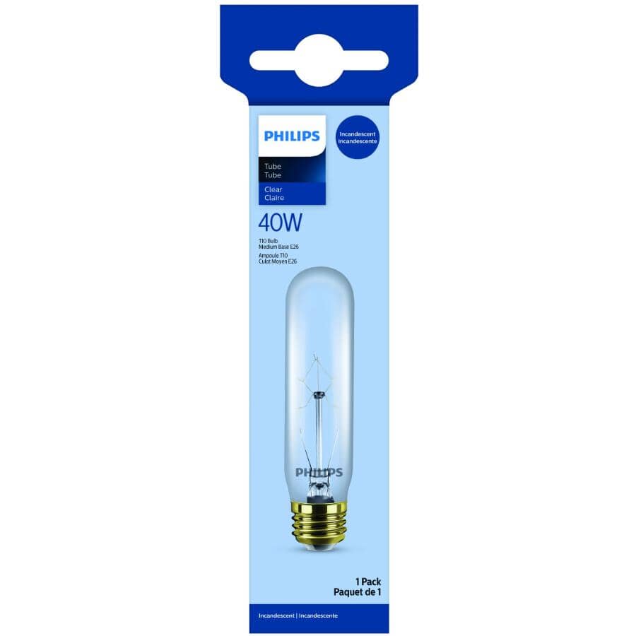 PHILIPS 40W T10 Medium Base Clear Appliance Light Bulb | Home Hardware