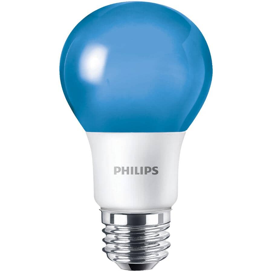 PHILIPS 8W A19 Medium Base Non-Dimmable Blue LED Light Bulb | Home Hardware