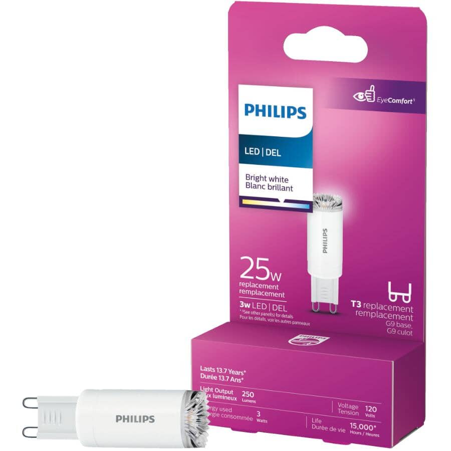PHILIPS 3W T3 Capsule G9 Base Bright White LED Light Bulb | Home Hardware