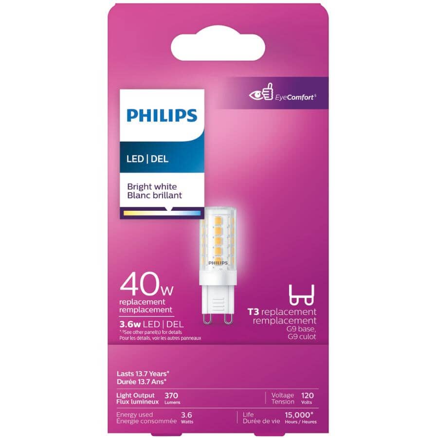 PHILIPS 3.6W Capsule G9 Base Bright White LED Light Bulb | Home Hardware