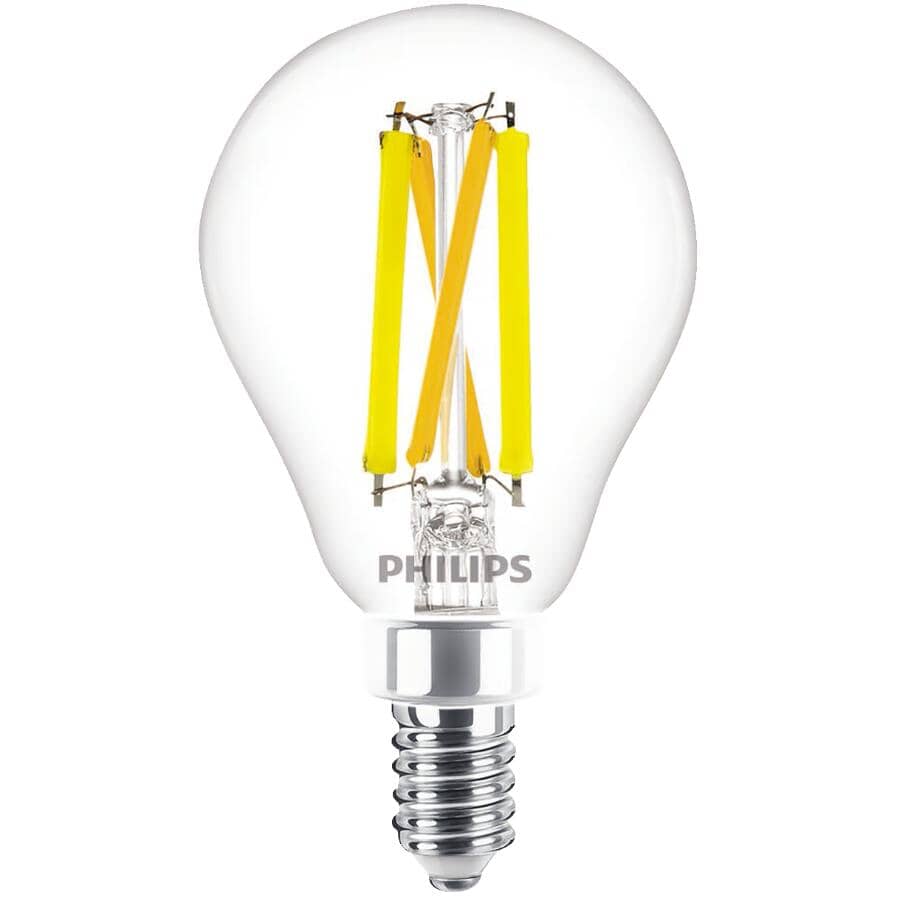 PHILIPS 5W A15 Candelabra Base Ultra Definition Soft White Warm Glow Dimmable LED Light Bulb ...