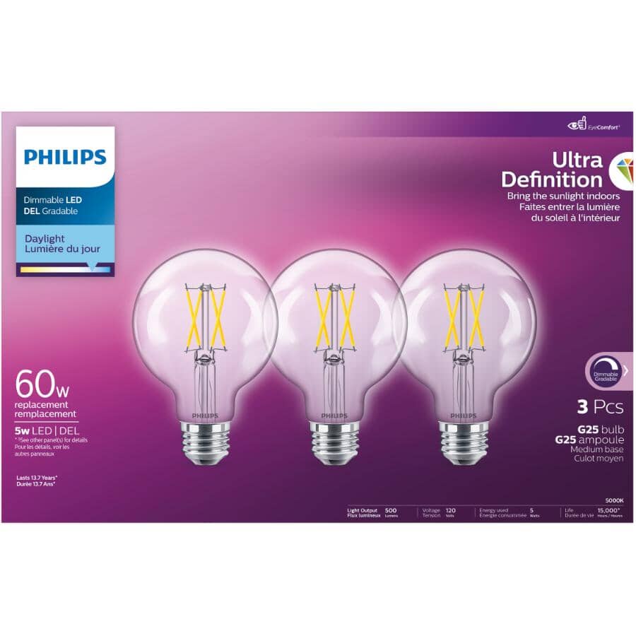 PHILIPS Ultra Definition 5W G25 Medium Base Day Light Dimmable Clear ...
