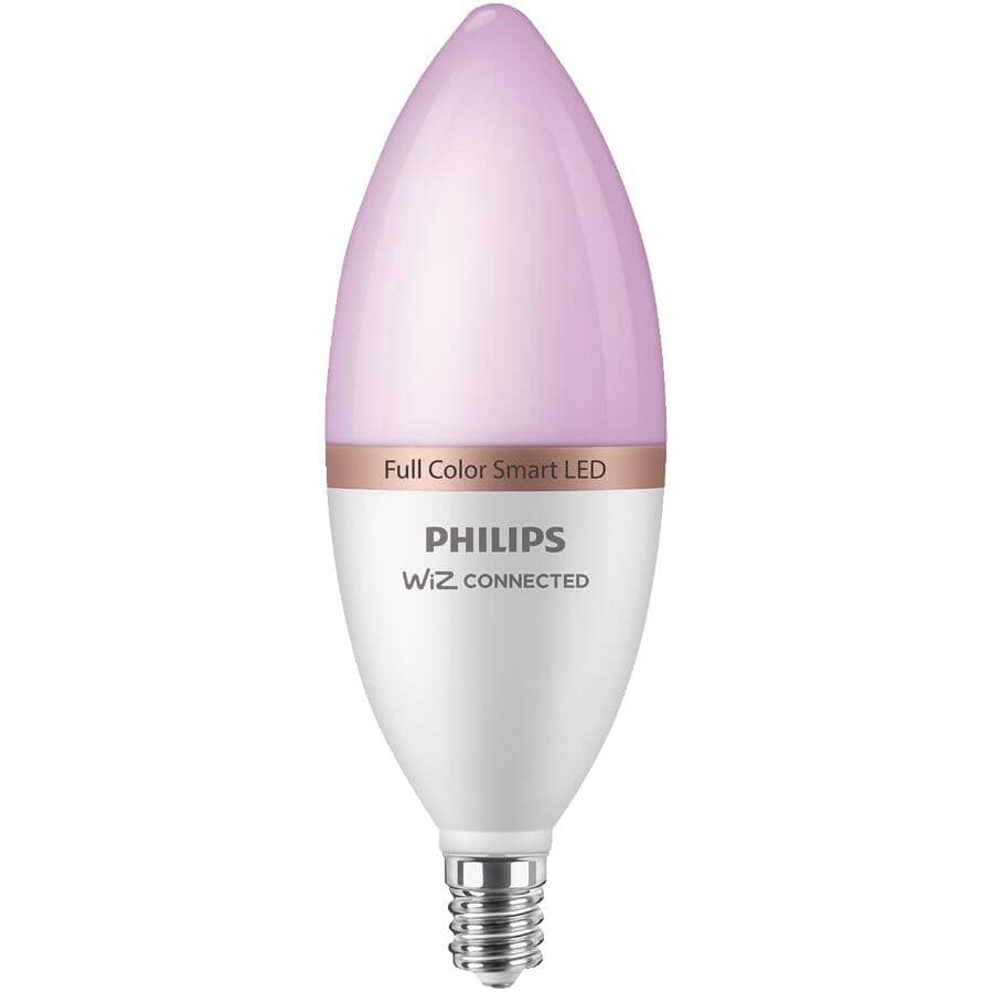 WIZ 3.9W B11 Candelabra Base Full Colour & Tunable Smart LED Light Bulb | Home Hardware