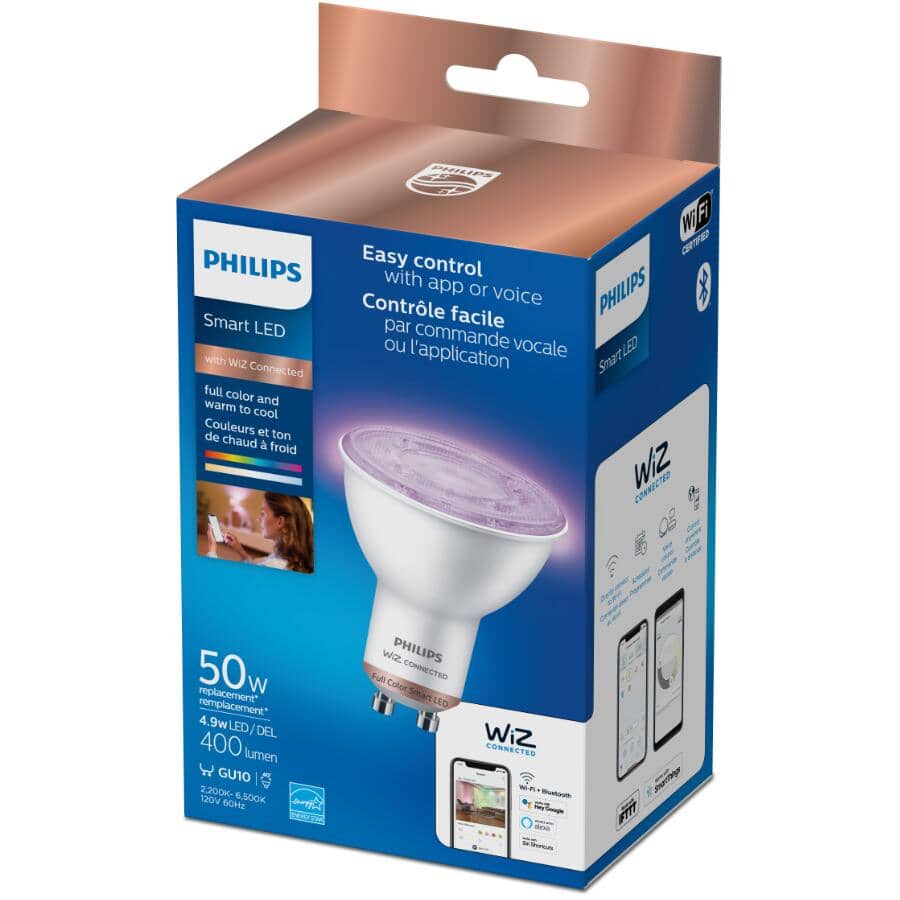WIZ 4.9W GU10 Full Colour & Tunable Smart LED Light Bulb | Home Hardware