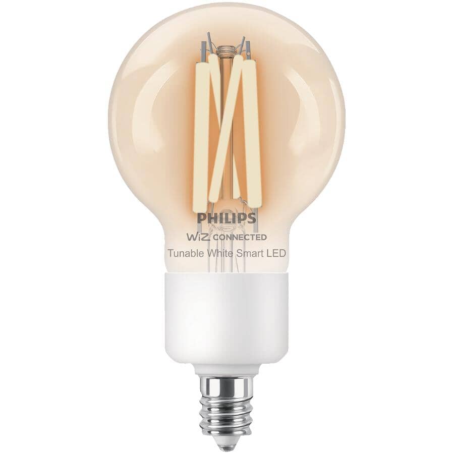 WIZ 3.8W G16.5 Tunable Smart Clear Globe LED Light Bulb | Home Hardware