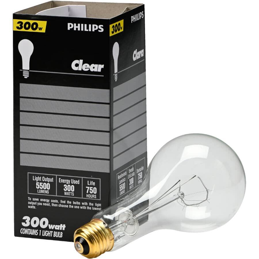 PHILIPS 300W PS25 Medium Base Clear Light Bulb | Home Hardware