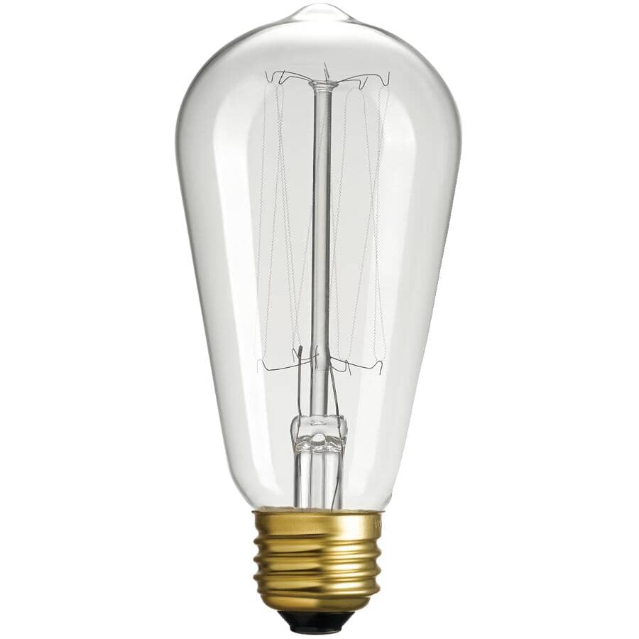GLOBE ELECTRIC 40W S60 Medium Base Clear Vintage Edison Light Bulb ...