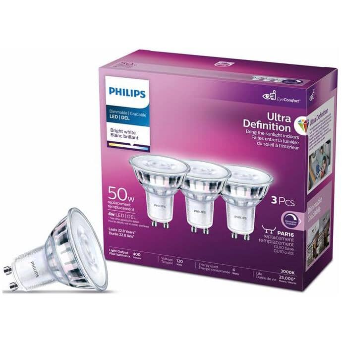 PHILIPS 4W Ultra Definition PAR16 Bright White GU10 Dimmable Light ...