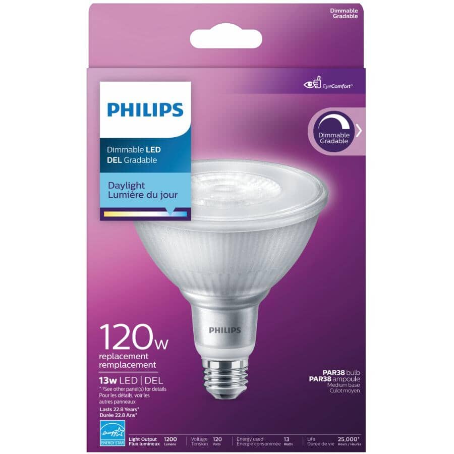 PHILIPS 13W PAR38 Medium Base Daylight Glass LED Light Bulb | Home Hardware