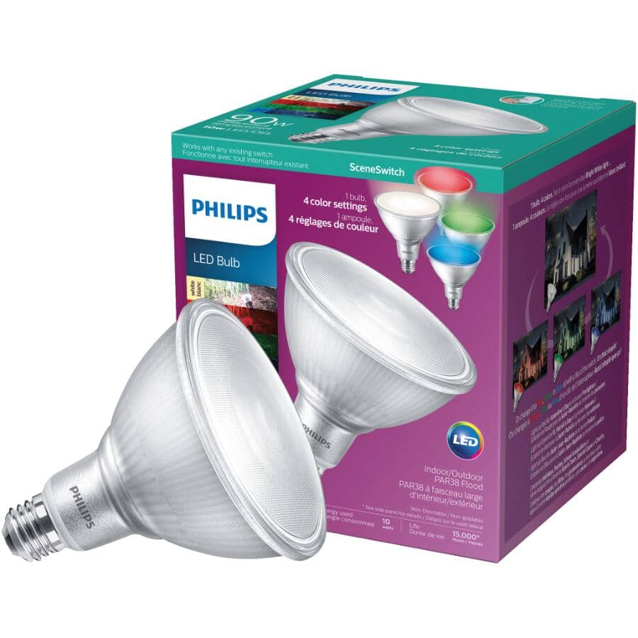 PHILIPS LED PAR38 Light Bulb with Scene Switch Colour Glass | Home Hardware