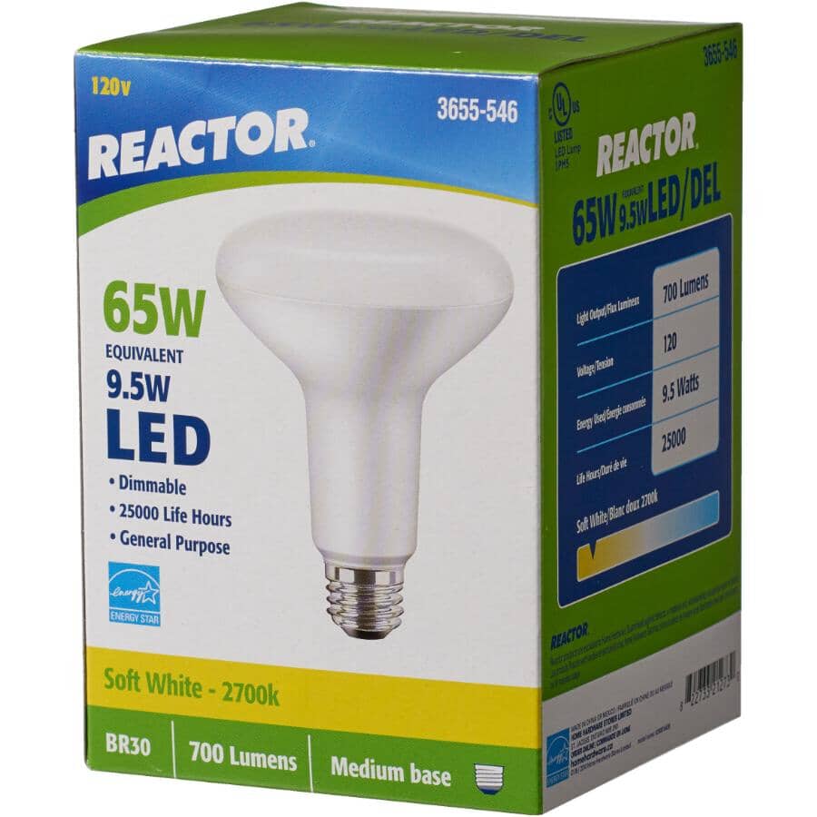 Reactor 9.5W White Dimmable LED Light Bulb | Home Hardware