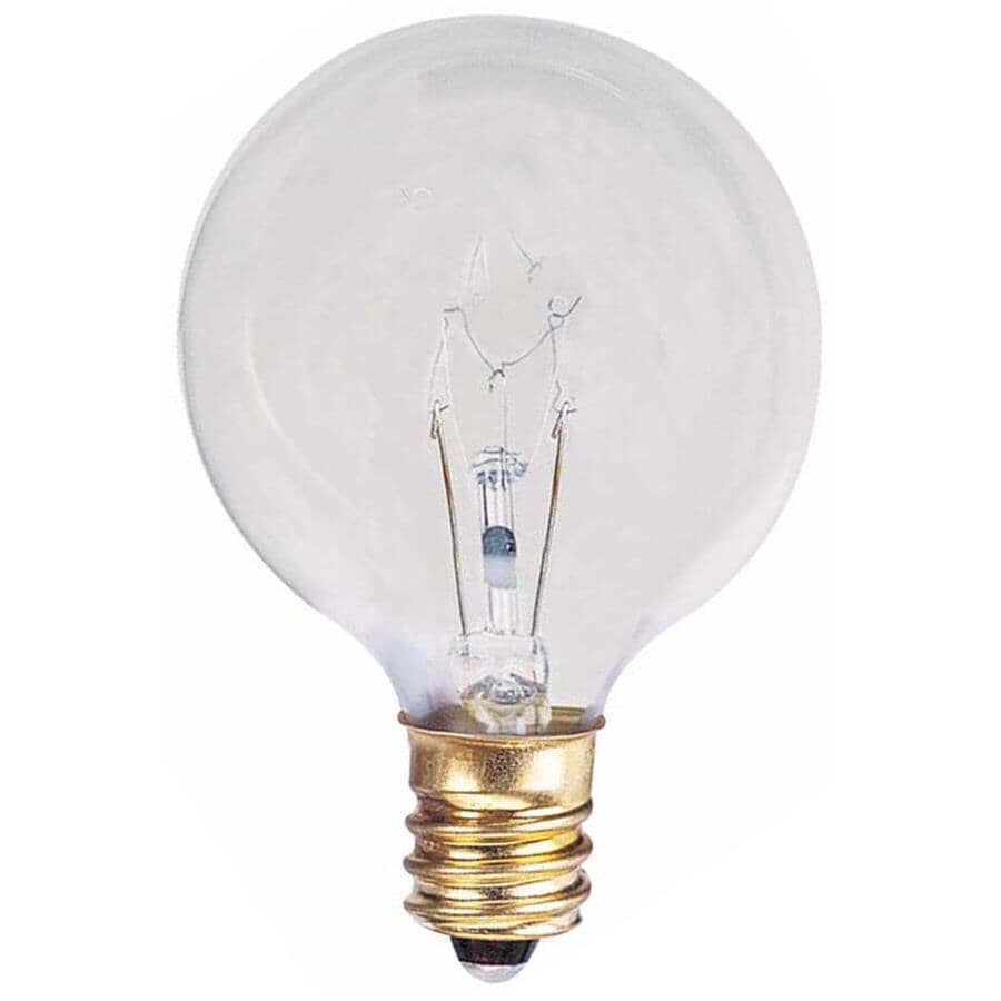GLOBE ELECTRIC 60W G16.5 Candelabra Base Clear Globe Light Bulbs | Home ...