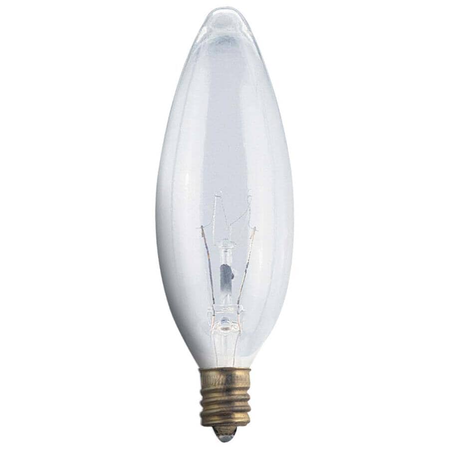 GLOBE ELECTRIC 60W B10 Candelabra Base Clear Chandelier Light Bulbs ...