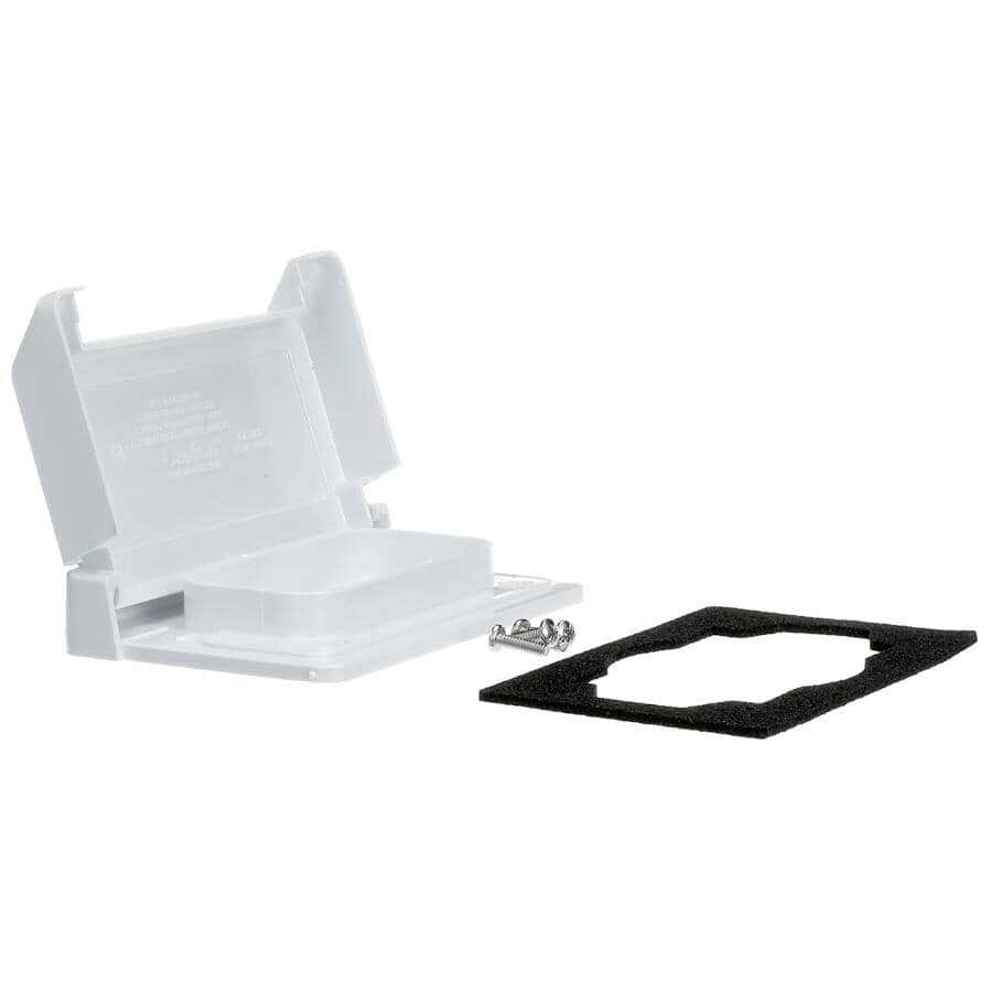 CARLON Horizontal White Weatherproof Duplex Receptacle Cover | Home ...
