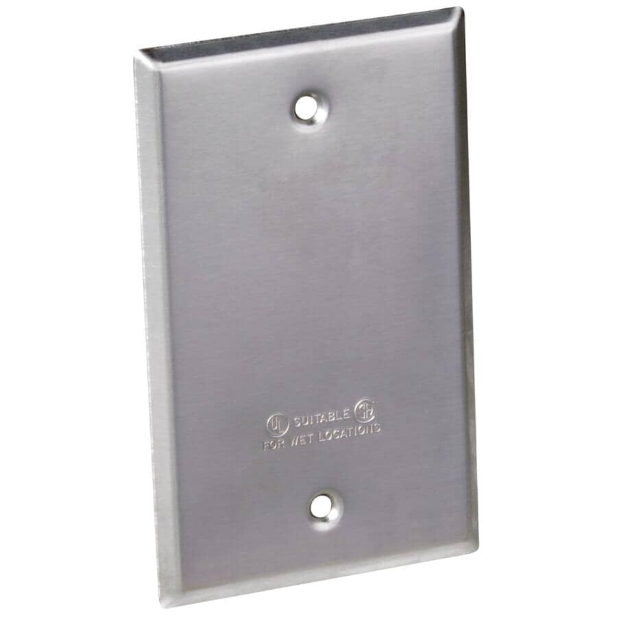 RED DOT Silver Weatherproof Outdoor Metal Blank Cover | Home Hardware