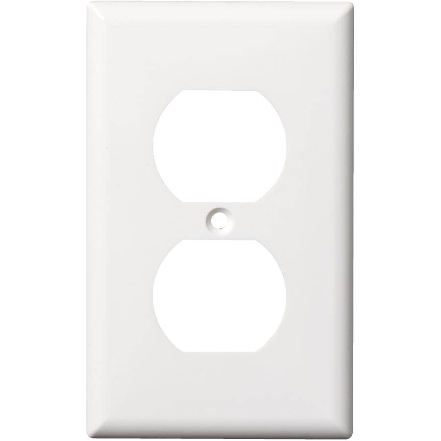 EATON White Plastic 1-Gang Duplex Receptacle Plates | Home Hardware