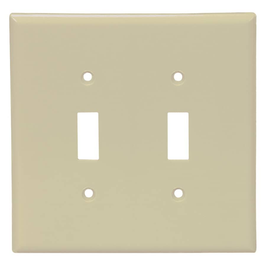 EATON Ivory Plastic 2-Toggle Switch Plate | Home Hardware