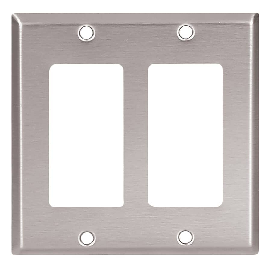 EATON Stainless Steel Decorator 2 Device Switch Plate | Home Hardware