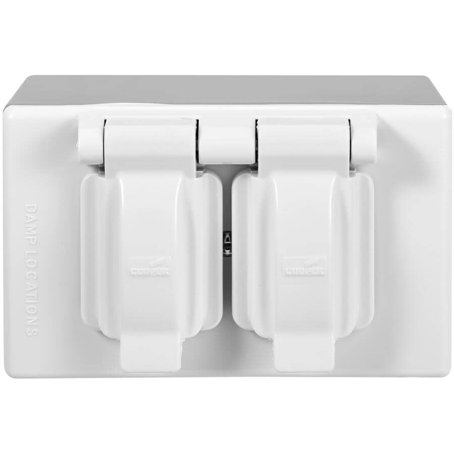 EATON White Weatherproof Duplex Receptacle Cover | Home Hardware