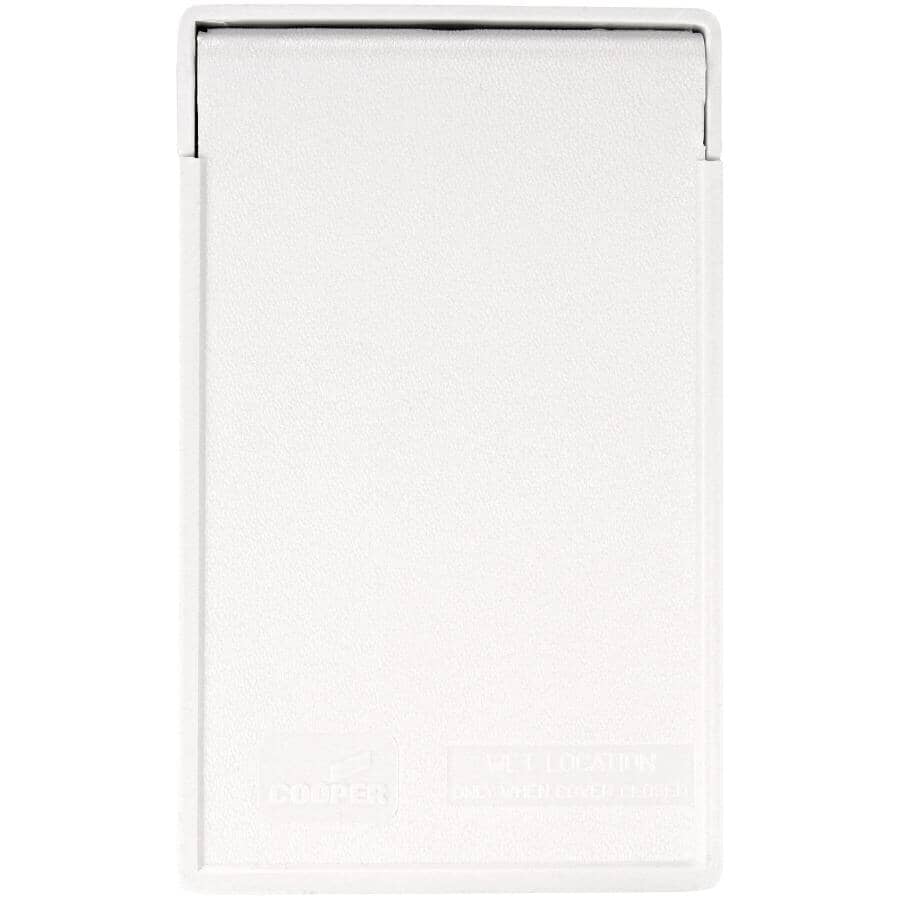 EATON White Vertical Weatherproof GFCI Receptacle Cover | Home Hardware