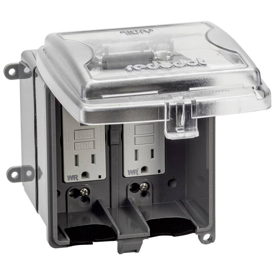 RED DOT 2 Gang Medium While-In-Use Extra Duty Weatherproof Clear ...