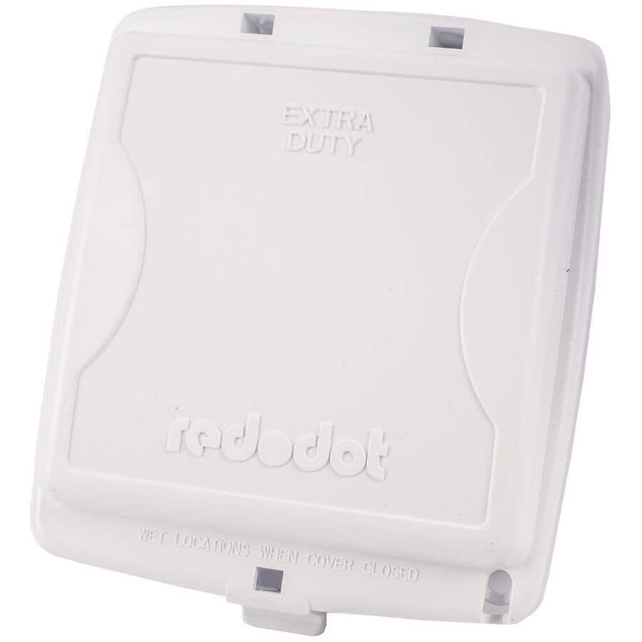 RED DOT 2 Gang Medium While-In-Use Extra Duty Weatherproof White ...