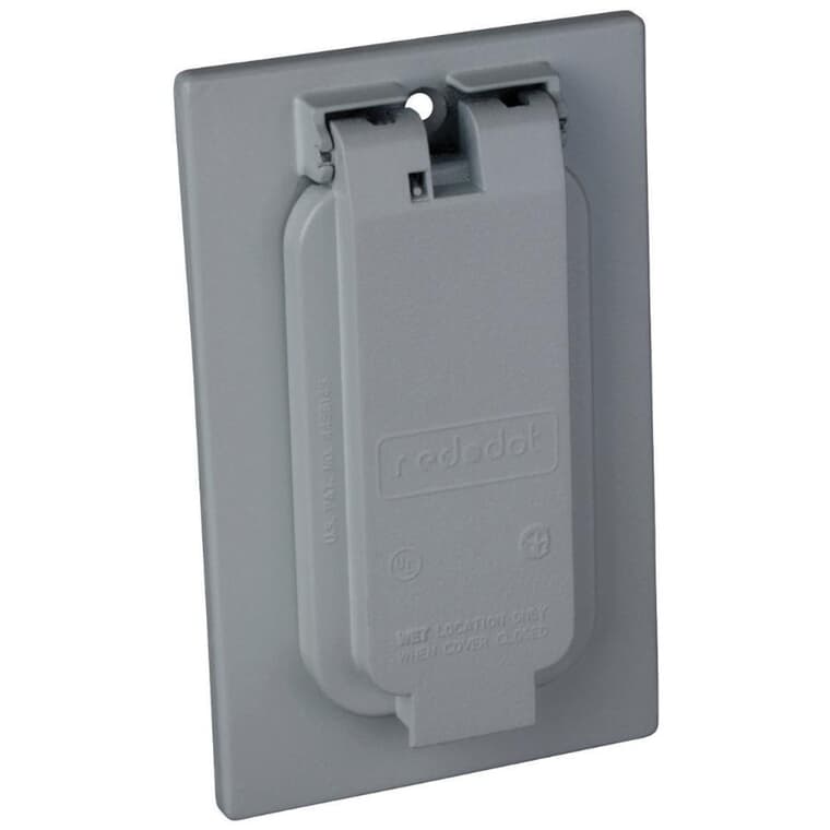RED DOT 1 Gang Weatherproof GFCI Silver Receptacle Cover | Home Hardware RED DOT 1 Gang Weatherproof GFCI Silver Receptacle Cover | Home Hardware