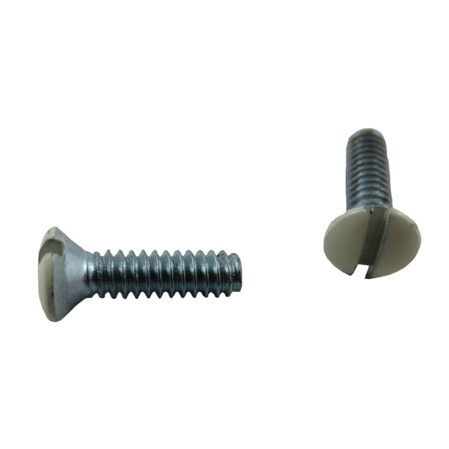 HOME PAK 5 Pack Ivory Oval Switch/Receptacle Electrical Plate Screws ...