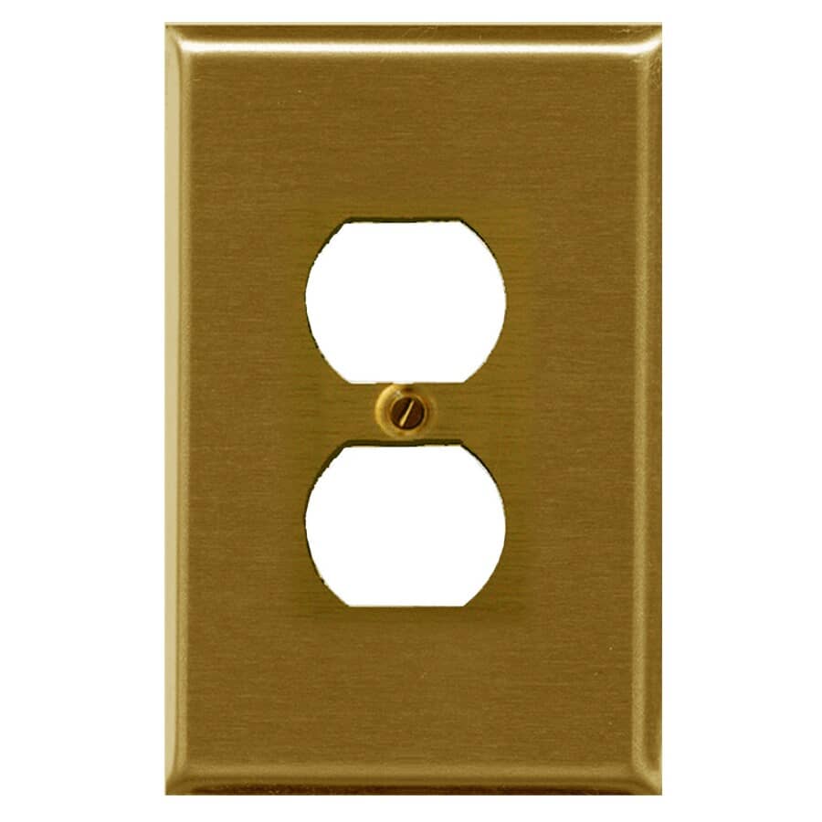Atron Polished Brass Duplex Receptacle Plate | Home Hardware