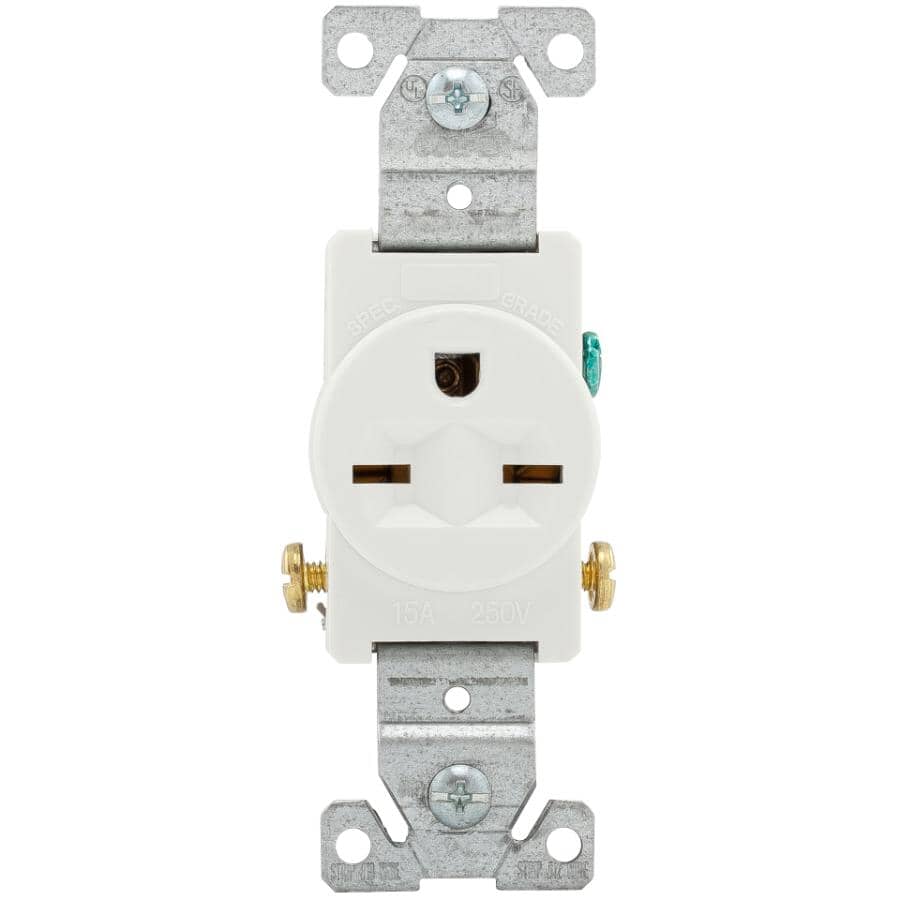 EATON 15 Amp 250V White Single Receptacle | Home Hardware