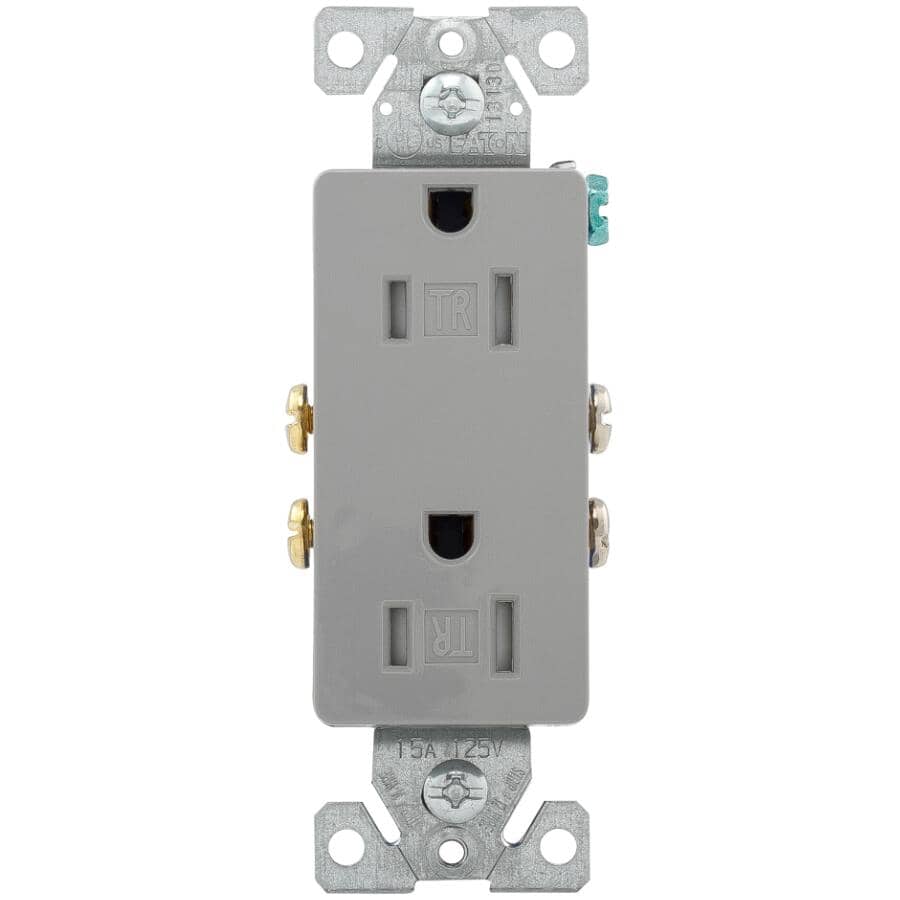 EATON 15Amp Grey Tamper Resistant Decorator Receptacle | Home Hardware