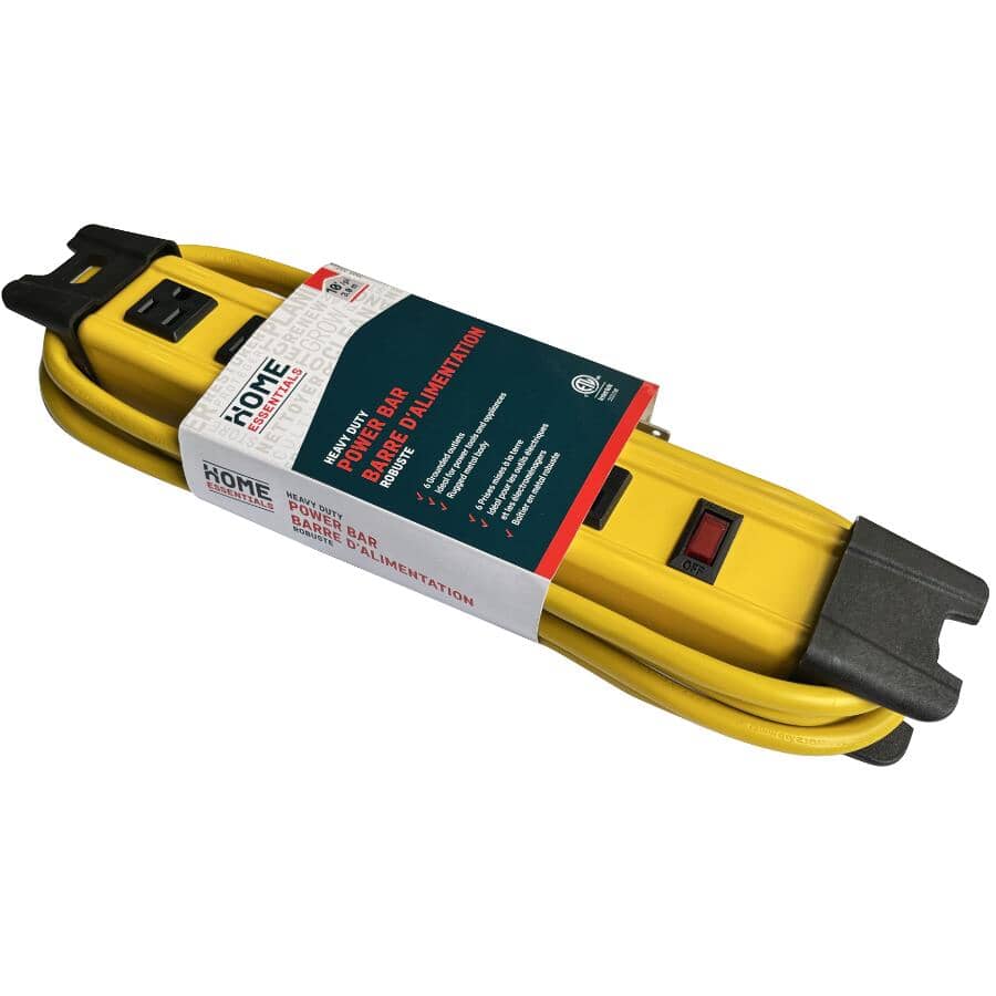 HOME ESSENTIALS 6 Outlet Metal Power Strip | Home Hardware