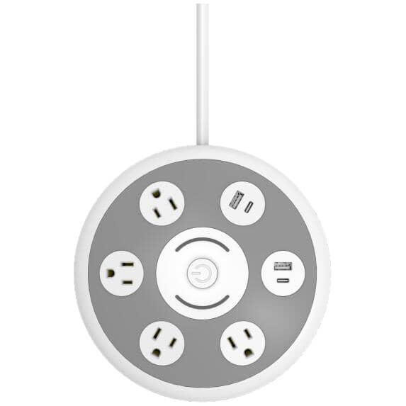 OMNIMAX 4 Outlet Power Station Surge Protector with 2 USB & 2 Type C ...