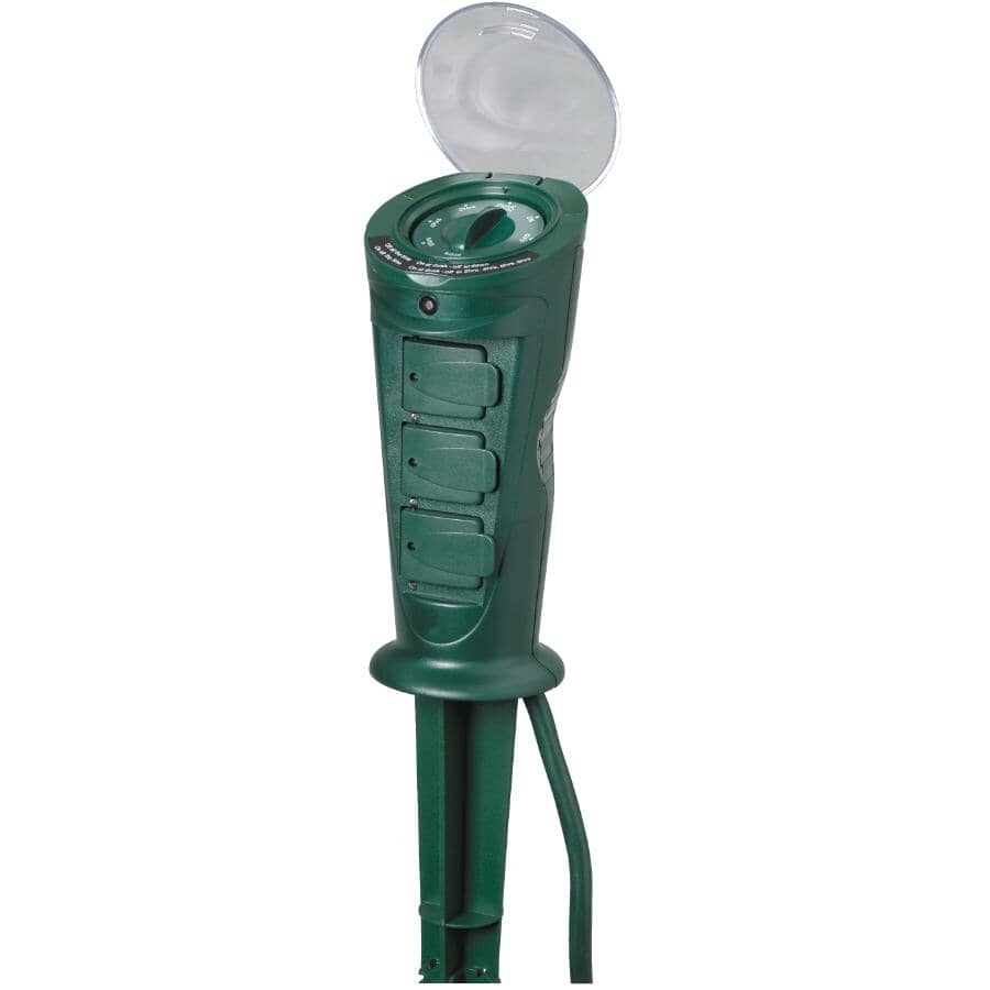 WOODS 3 Outlet Outdoor Powerpost with Timer | Home Hardware