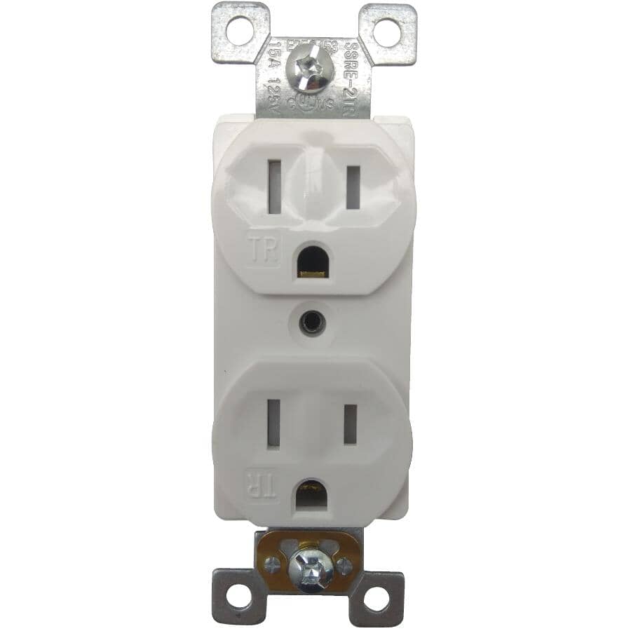 HOME ELECTRIC 10 Pack White Tamper Resistant Duplex Receptacles | Home ...