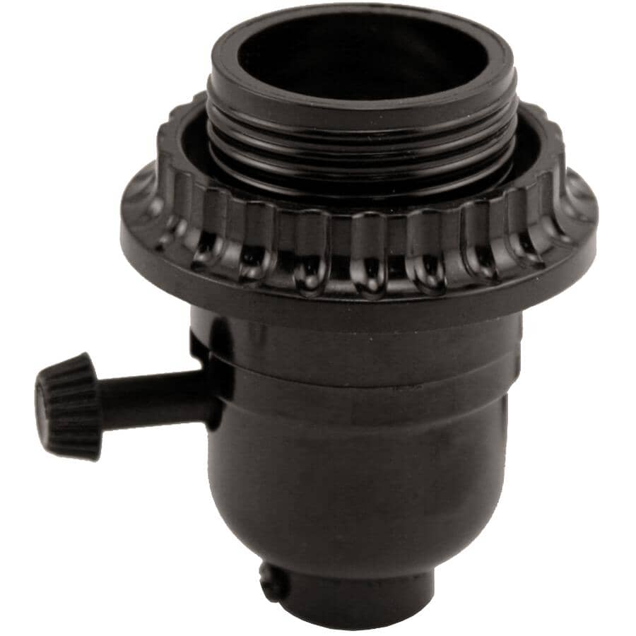 ATRON Black Medium Base Turn Knob Phenolic Light Socket with Threaded ...