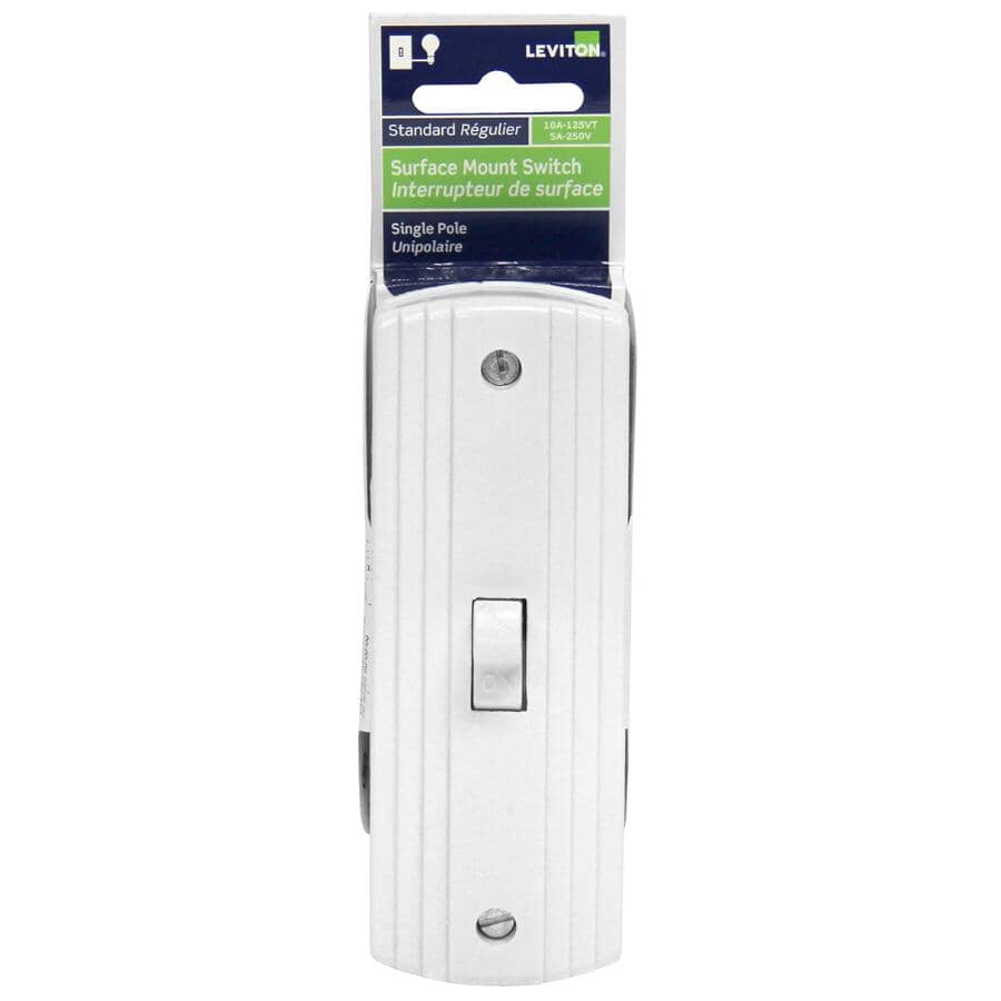 LEVITON Single Pole White Surface Toggle Switch | Home Hardware