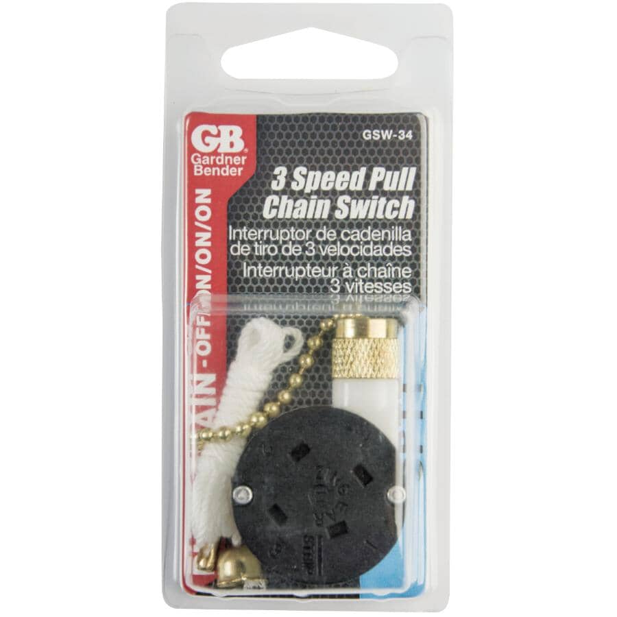 GARDNER BENDER Single Pole Triple Throw Pull Chain Canopy Switch | Home ...