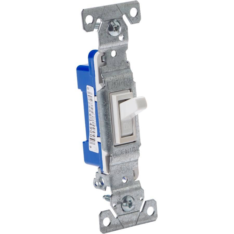 EATON Single Pole White Quiet Toggle Light Switch | Home Hardware