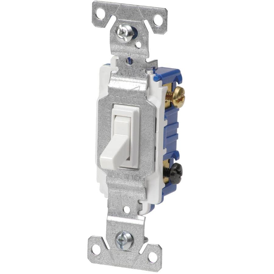 EATON 3 Way White Quiet Toggle Light Switch | Home Hardware