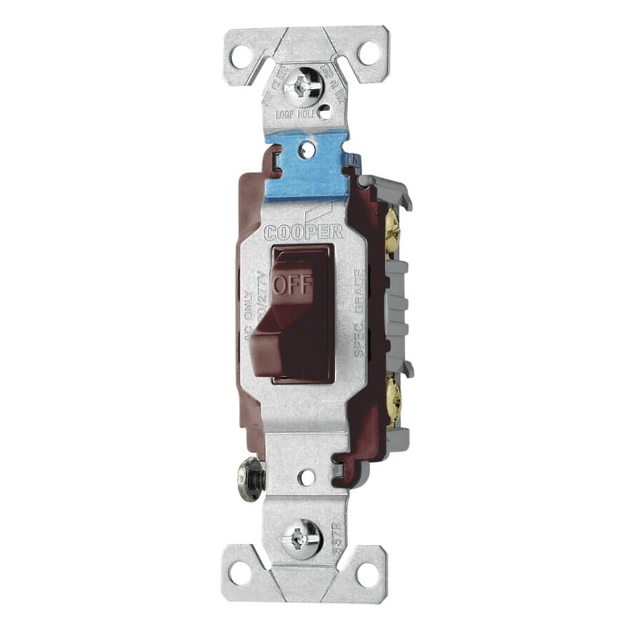 EATON 15 Amp Double Pole Brown Quiet Toggle Light Switch | Home Hardware