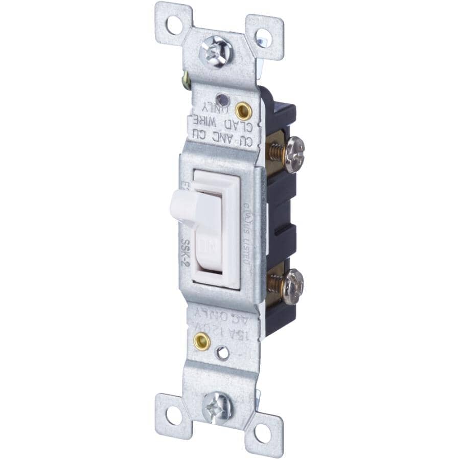 HOME ELECTRIC Single Pole White Quiet Light Switch | Home Hardware