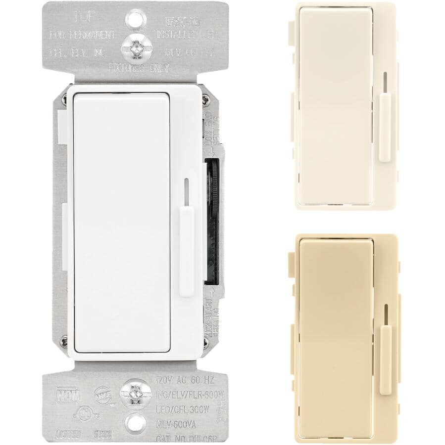 EATON Single Pole & 3 Way Decorator Universal Slide Dimmer Switch ...
