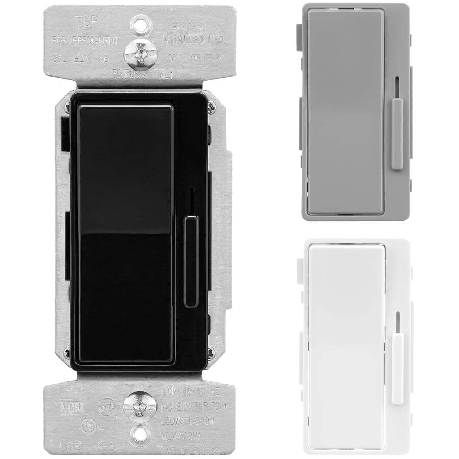 EATON Single Pole & 3 Way Decorator Universal Slide Dimmer Switch ...