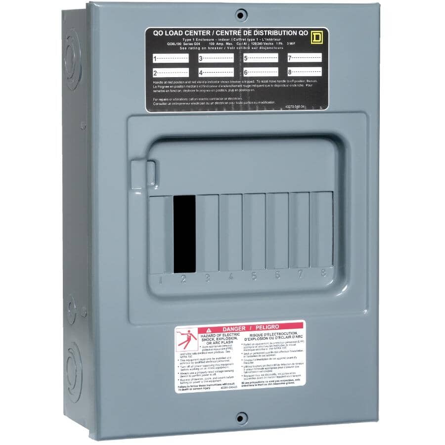 SCHNEIDER ELECTRIC Square D 8 Circuit Surface Mount Loadcentre | Home ...