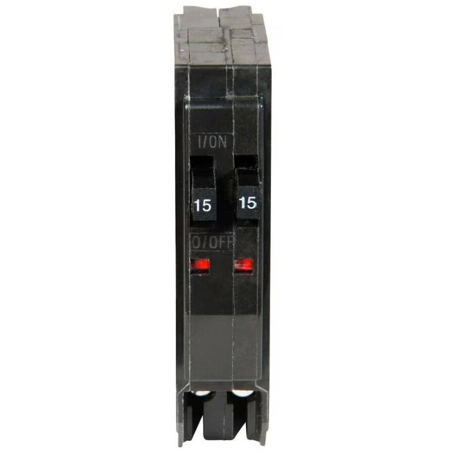 SCHNEIDER ELECTRIC Square D 15 Amp Tandem Circuit Breaker + QO Visi ...