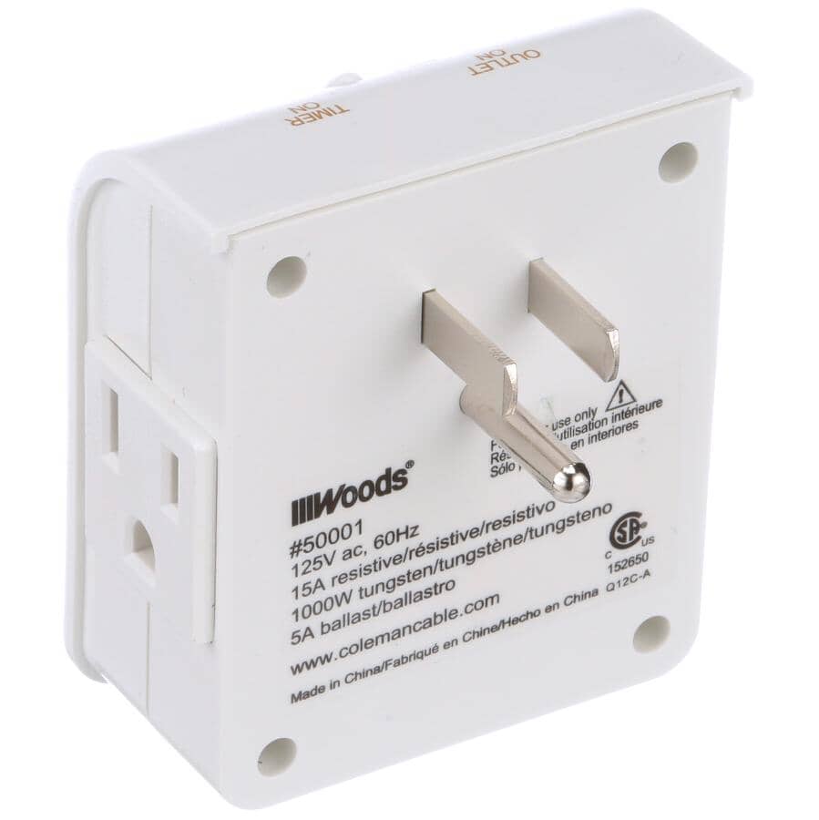 WOODS Daily Mechanical Indoor Appliance Timer with 3 Conductors | Home ...