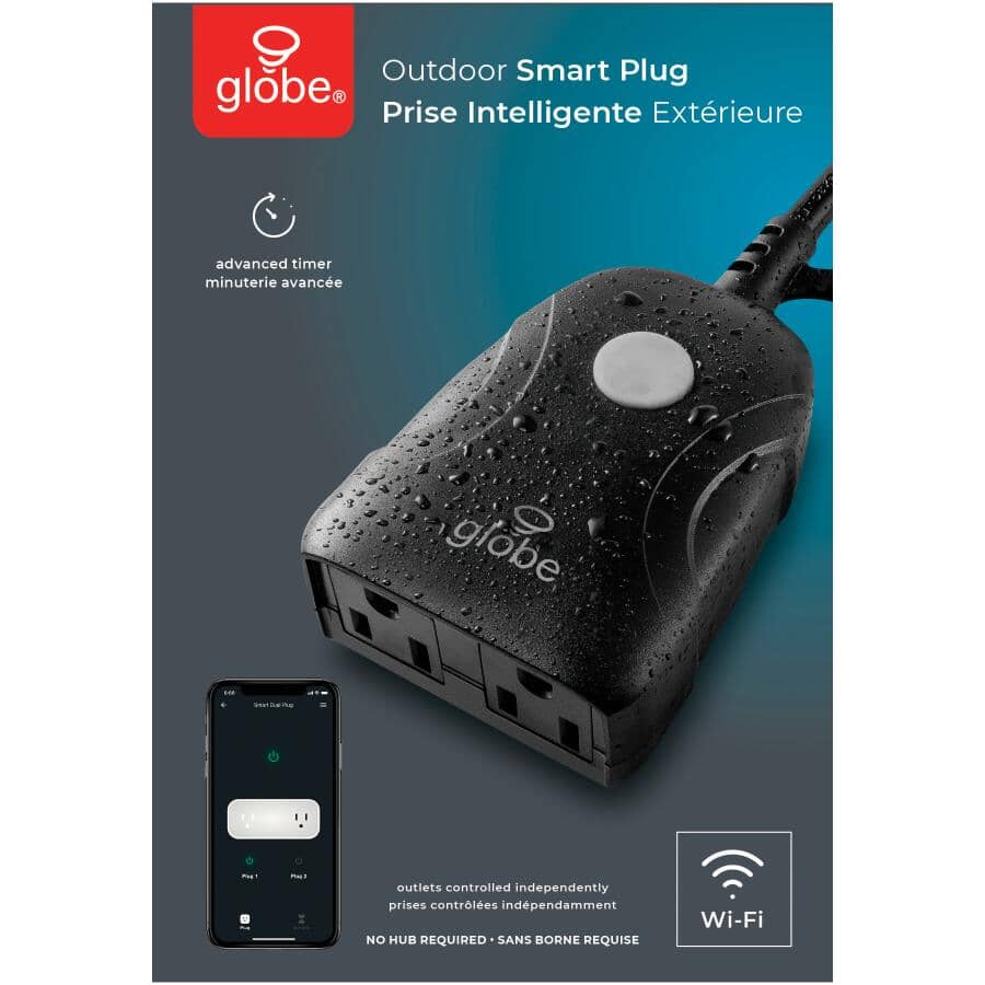GLOBE ELECTRIC Outdoor Smart Plug Timer with 2 Outlets | Home Hardware