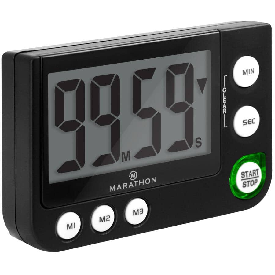 MARATHON WATCH Large Display Countdown / Up Timer with Blinking Alarm ...